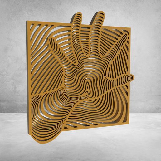 🎨 Optical art, hand illusion, digital download, svg dxf pdf emf stl, 3d ...