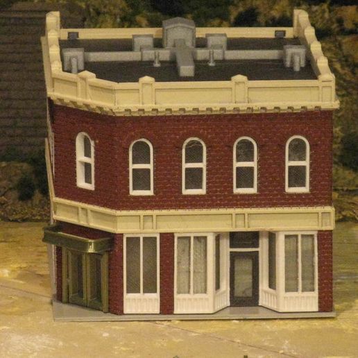 🏗️ HO Scale Main Street 14 Corner Building・Free STL File for ・Cults