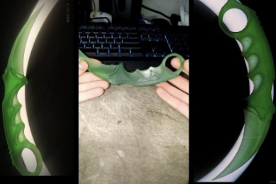 🔪 Pixel handle Regular Karambit knife dagger・Free STL File for ・Cults