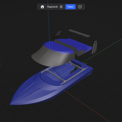 🛥️ Ragnarok RC Jet Boat Closed Lid・Free STL File for 3D printing・Cults