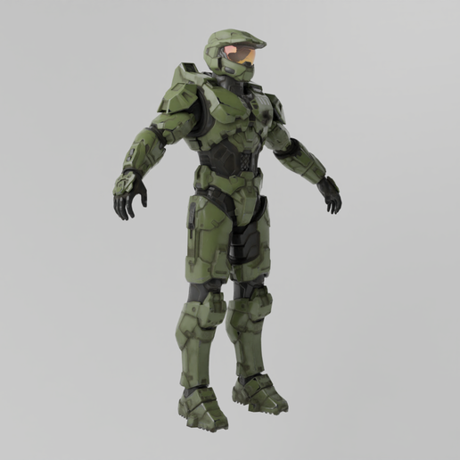 😇 MAster Chief Lowpoly Rigged・ OBJ File for ・Cults
