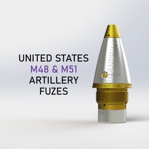 🧨 WW2 United States M48 & M51 Artillery Fuzes・ 3D File for 3D printing ...