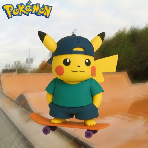 🛹 Skater Pikachu - STL File・ STL File for 3D printing・Cults