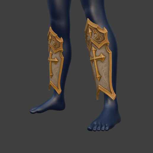 🎭 Holy Golden Greaves・ STL File for 3D printing・Cults