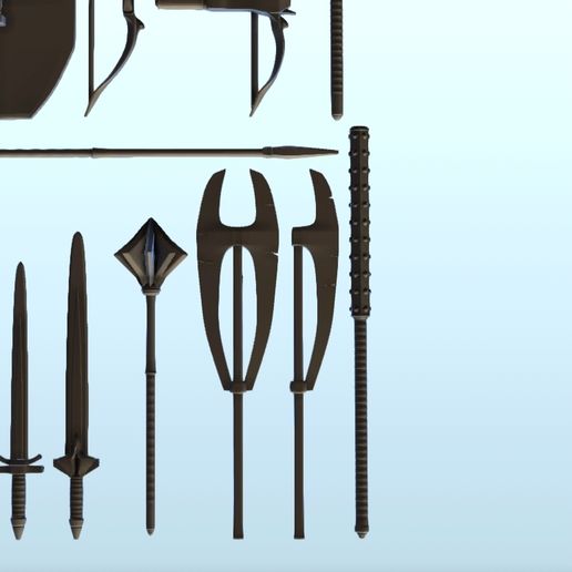 🔫 Set of Medieval weapons (1) - Medieval fight war guns axe cleaver bow ...