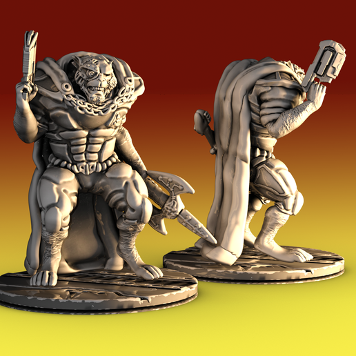 🛰 Space Opera Tigerfolk Shock Troopers (Monopose miniatures)・ 3D File ...