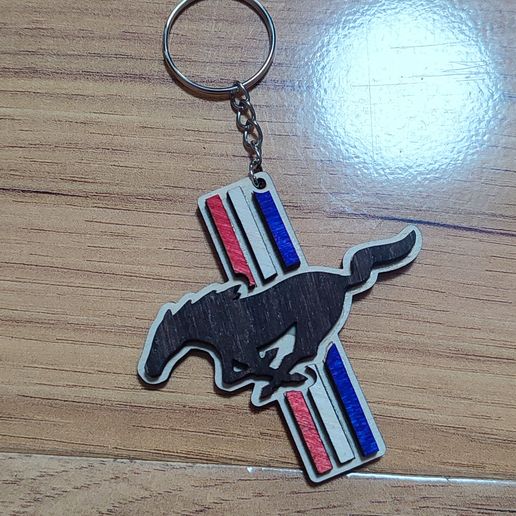 🚙 Ford Mustang keychain (lasercut)・ 3D File for CNC machining - Laser ...