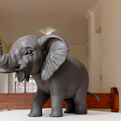 👶 baby elephant trunk up stl・ STL File for 3D printing・Cults