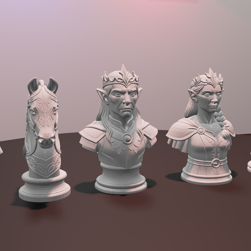 ♟️ Elves vs Orcs Chess Set・ STL File for 3D printing・Cults