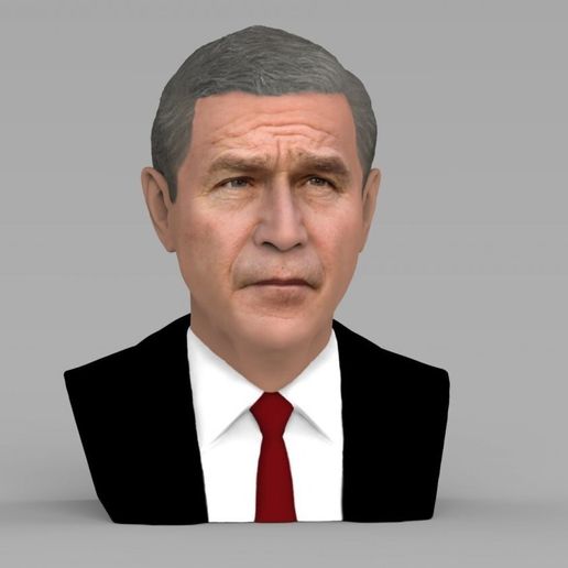 👤 George W Bush bust for full color 3D printing・ 3D File for 3D ...