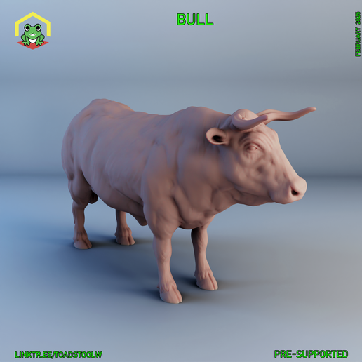 🐂 Bull - STL - RPG MINIATURE・ STL File for 3D printing・Cults