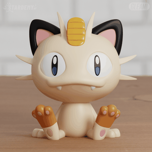 🐉 Meowth Chibi 2 Models Pokemon・ 3D File for 3D printing・Cults