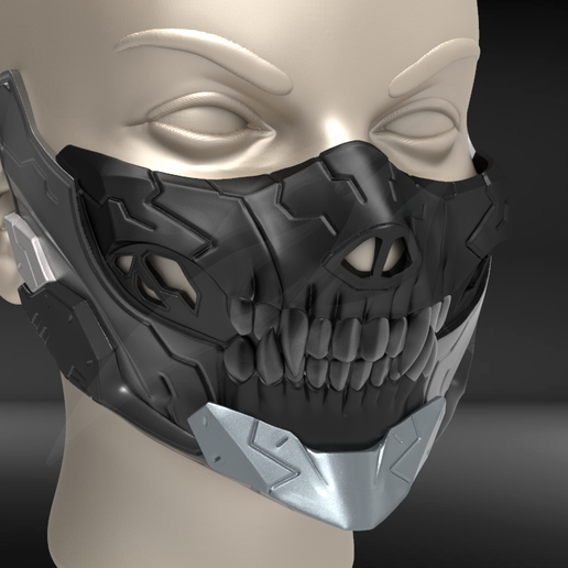 💀 Cyborg Skull Mask・ STL File for 3D printing・Cults