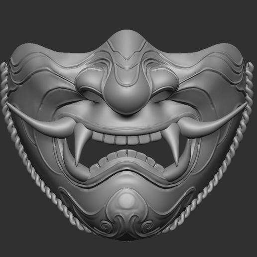STL file Japanese Half Oni Mask STL – High-Quality Demon Mask Model 🐉 ...