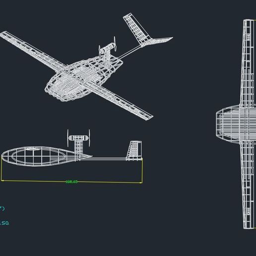 📦 2500mm (98") Zipline UAV - DXF Laser cutting Files・ 3D File for 3D printing and CNC machining ...