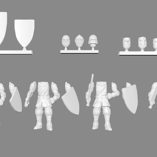 🎲 Knight Infantry Miniatures Customizable・Free STL File for ・Cults