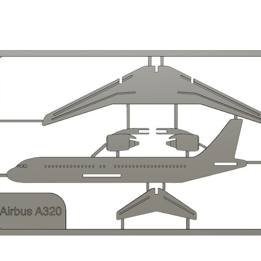 ️ Airbus A320 Model Airplane Flat Card・Free 3D File for ・Cults