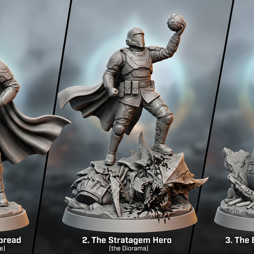 🫡 Helldivers 2 - Ultimate Democracy Bundle (3-Figure Set)・ STL File for ...