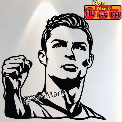 STL file Cristiano Ronaldo win face wall art, svg,stl,dxf file 🎨 (DXF ...