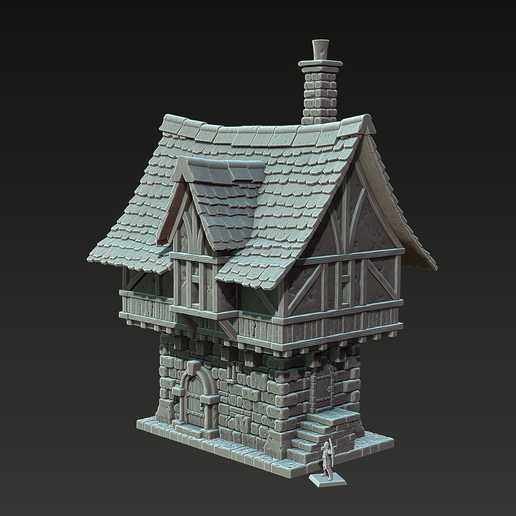 STL file Fantasy Medieval Building With Interior 🏗️ ・3D printer model ...