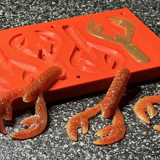 👹 3.5 inch/9 cm Open Pour Craw Creature Bait Mold (4 Cavities) - PJR ...