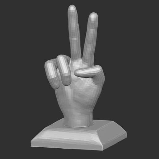 STL file Low poly Hand sign two fingers, Hand sign two fingers (OBJ ...