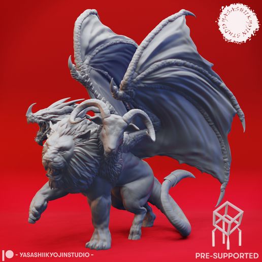 🎲 Chimera - Tabletop Miniature (Pre-Supported)・ STL File for 3D ...
