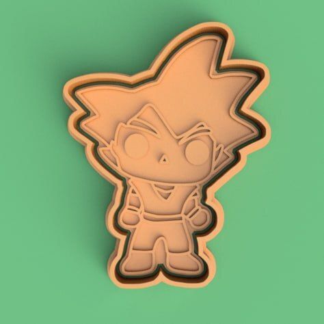 STL file cortante + estampa de goku / goku cutter + stamp 🍪 ・Design to ...