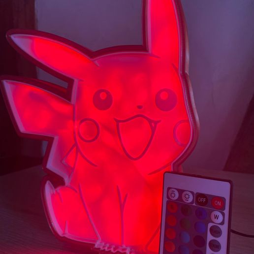 Fichier STL Lampe enseigne pikachu assis – Fichier 3D prêt à imprimer ...
