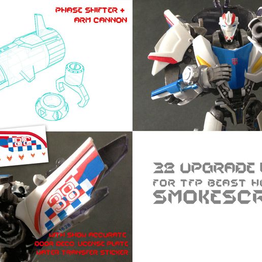 🧸 TF Prime BW Smokescreen upgrade set・ STL File for 3D printing・Cults