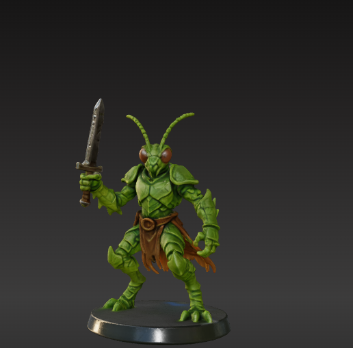 🐝 RPG Miniature - Insectoid Warrior・ STL File for 3D printing・Cults