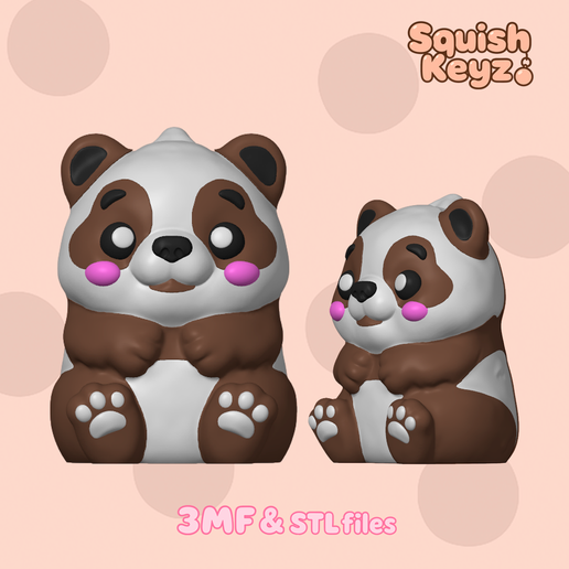🐼 Cute Panda Keychain・ STL File for 3D printing・Cults