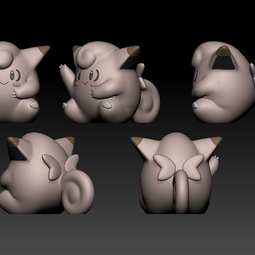 🐉 Clefairy Pokemon Fanart 2 poses・ STL File for 3D printing・Cults