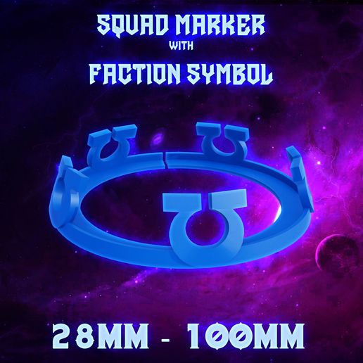 🎲 Squad Marker with Faction Symbol "Omega Ultra" | 28mm-100mm bases ...