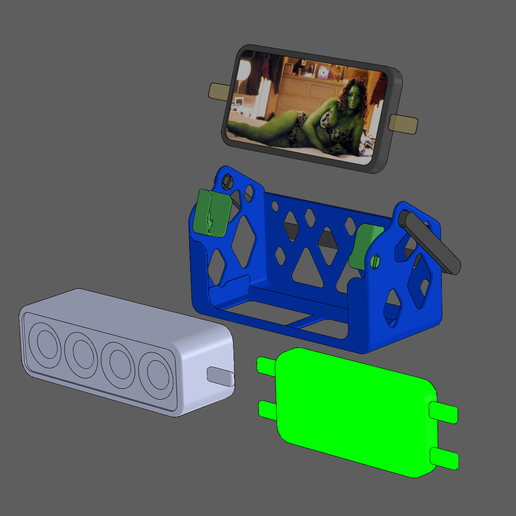 📞 Phone Boom Box - Speaker/Battery/Phone Stand/Caddy・ STL File for 3D ...