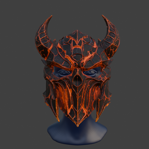 🎭 Infernal Lava Helm・ STL File for 3D printing・Cults