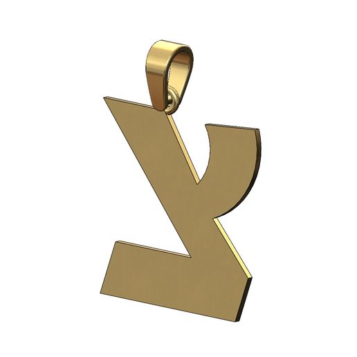 STL file Tsadi jewish hebrew initials alphabet pendant charm bail 3D ...