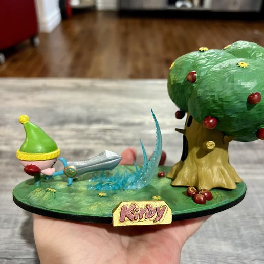 Archivo STL Kirby diorama , madera whispy , espada Kirby , Kirby ...
