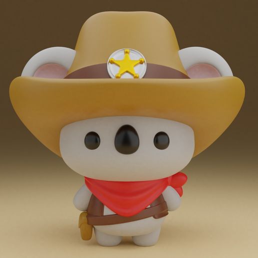 STL file Koala cowboy figure 🐨 ・3D printing model to download・Cults