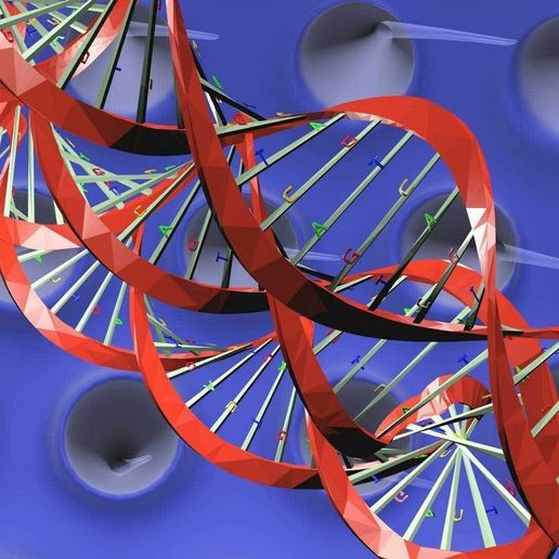 🧬 Virus With DNA helix and labelling・ 3D File for 3D printing・Cults