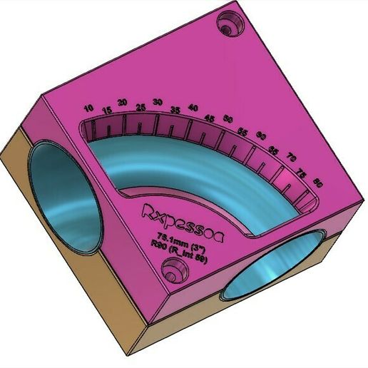 🚗 Elbow Cut (76.1mm 3" Rint59) Cutting Tool Holder・ STL File for 3D ...