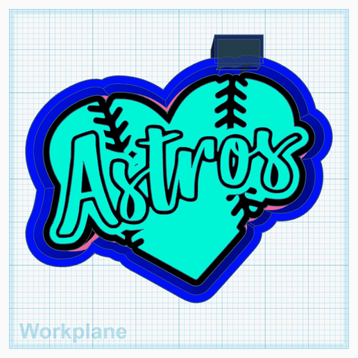 💜 Astros heart・ STL File for ・Cults