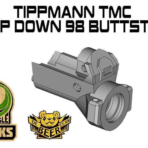 💧 Tippmann TMC drop down 98 buttstock adapter・Free STL File for ・Cults