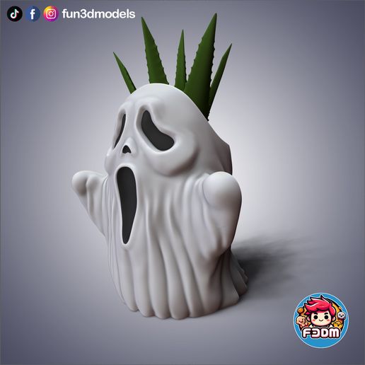 👻 GHOSTFACE GHOST PLANT POT / FLOWERPOT - NO SUPPORTS・ STL File for 3D ...