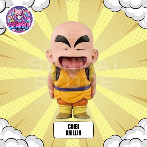 🐉 DRAGON BALL - CHIBI KRILLIN 3D MODEL・Бесплатный бесплатно STL для 3D ...