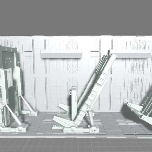 🤖 MHB08OC-Classic Mech Hangar Platform Deck Customizable・ STL File for ...