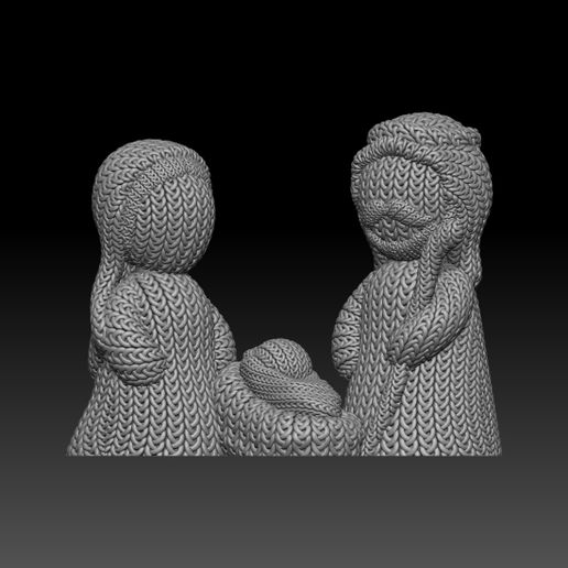 🎄 Knitted Christmas Crib・ 3D File for 3D printing・Cults