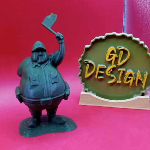 🫡 Retro Plastic Army Men Cubby Soldier With Flag Figure・ STL File for ...