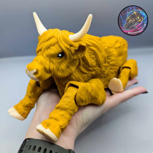 🐄 Flexi Highland Cow・ STL File for 3D printing・Cults