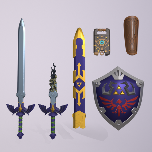 🔗 Complete Link sword shield BOTW TOTK cosplay・ 3D File for ・Cults
